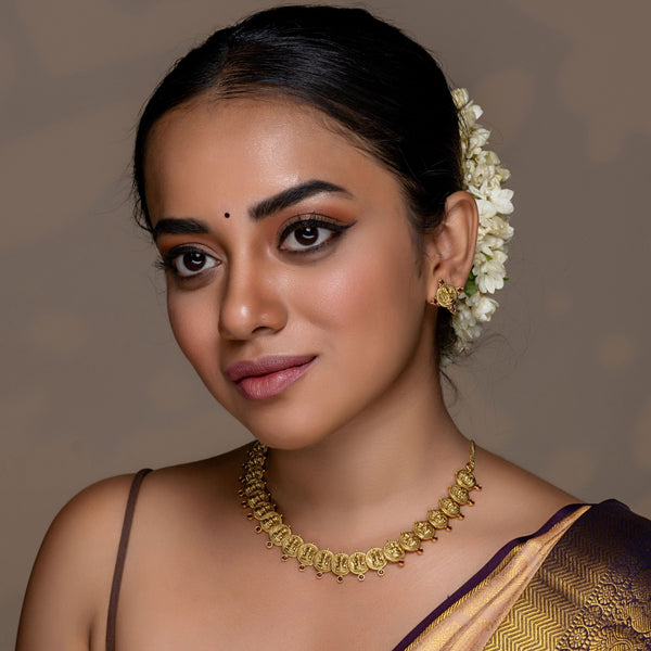 Buy Parthivi Temple Red Kempu Necklace Set | Tarinika