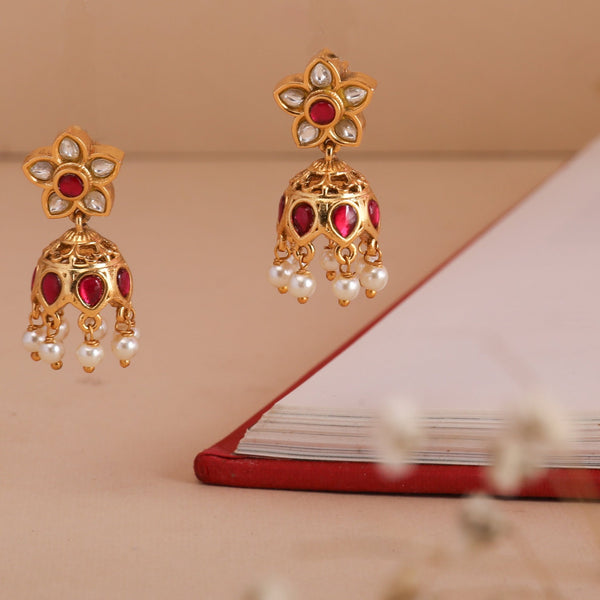 Buy Udhay Kempu Antique Jhumki Earrings | Tarinika