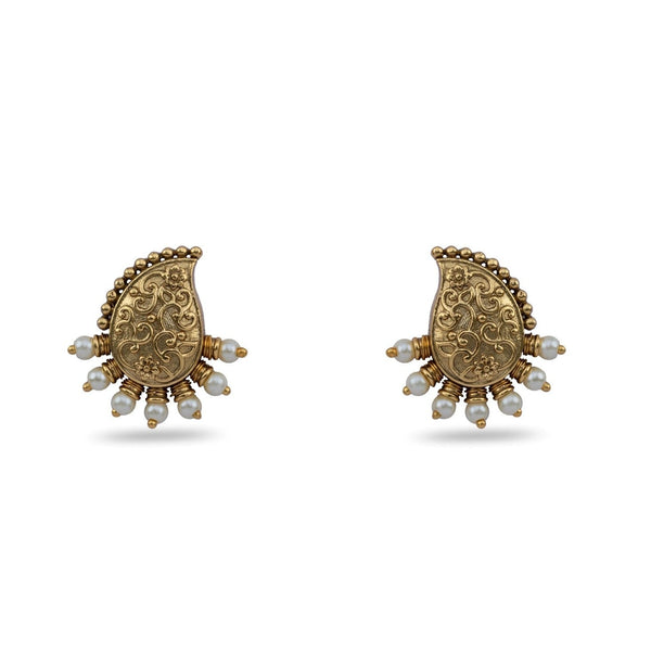 Buy Mango Motif Antique Stud Earrings | Tarinika