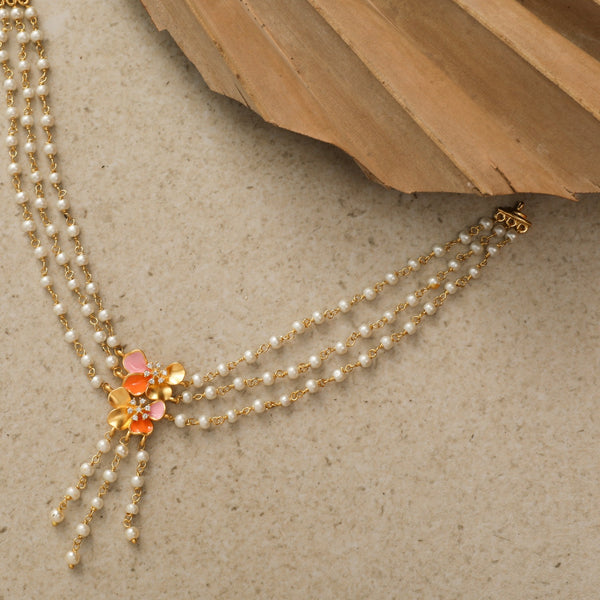 Buy Jalaja Three Layer Floral Chain Necklace | Tarinika