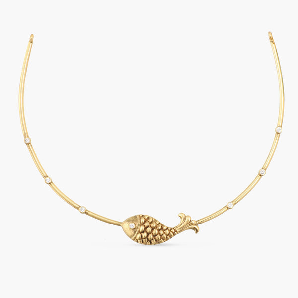 Buy Statement Fish Hasli Necklace | Tarinika