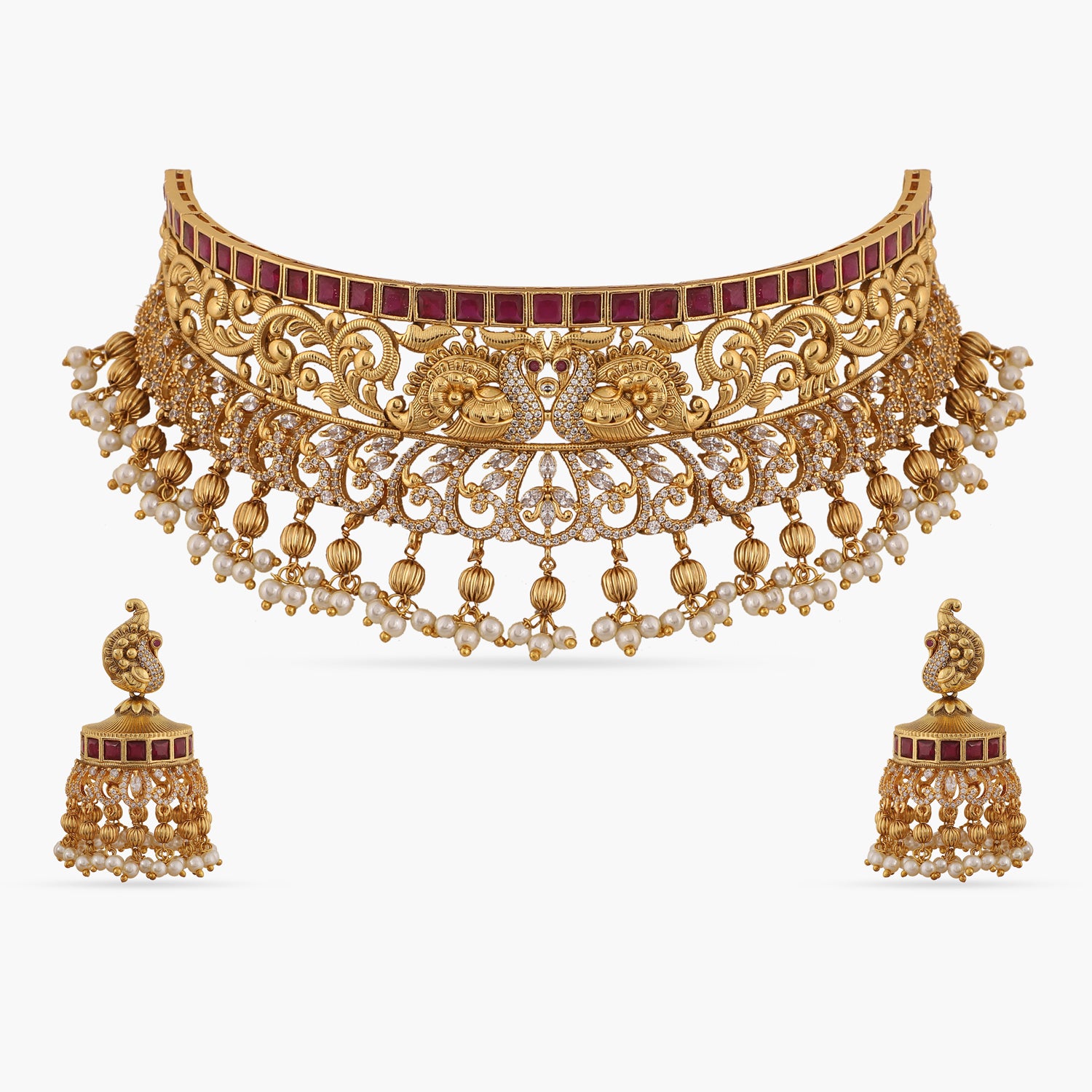 Cz choker necklace set store