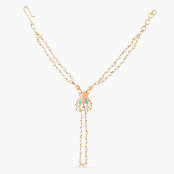 Buy Jalaja Pearl Strings Ring Handchain Bracelet | Tarinika