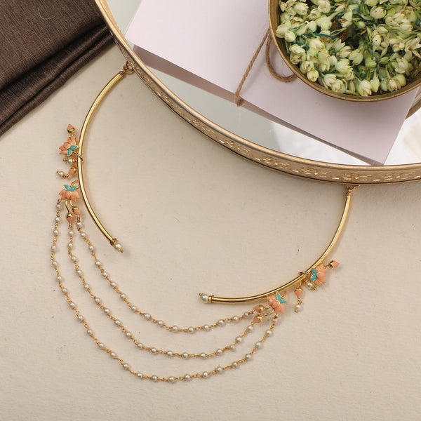 Buy Jalaja Statement Lotus Cuff Necklace | Tarinika